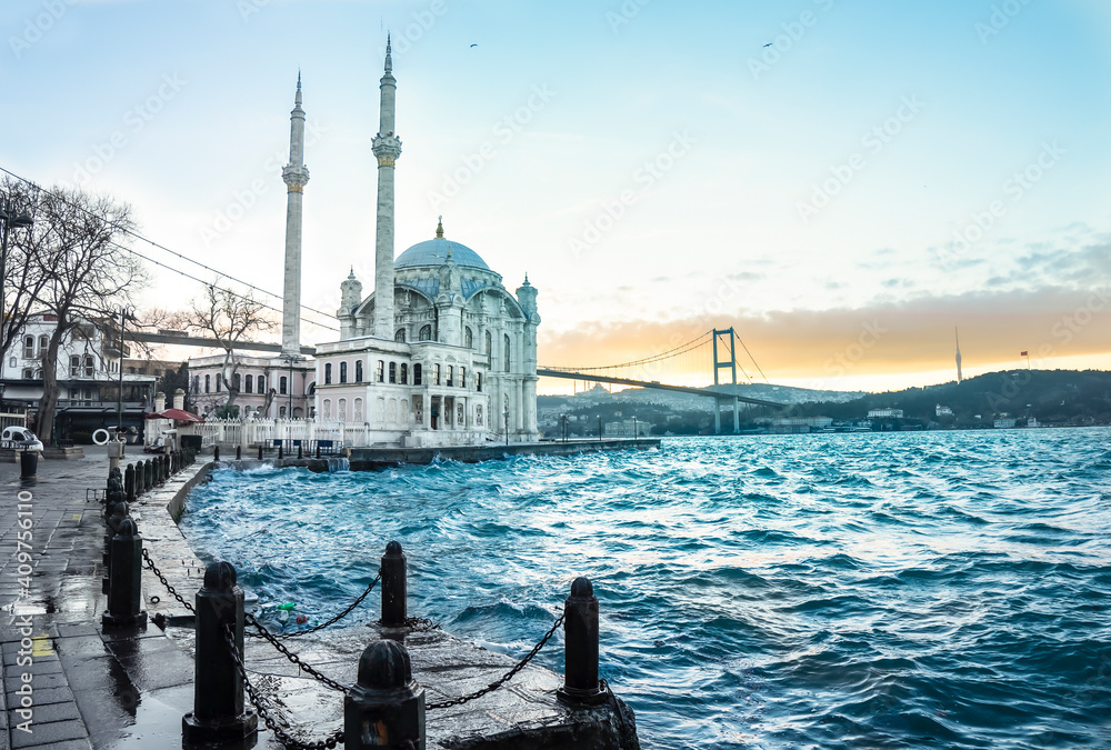 Beautiful Istanbul landscape. Sunrise near Bosphorus bridge (aka: 15 ...