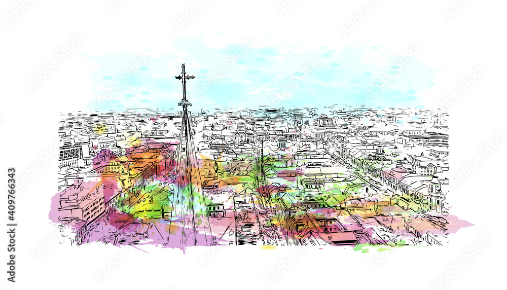 Building view with landmark of Cluj Napoca is the city in Romania ...
