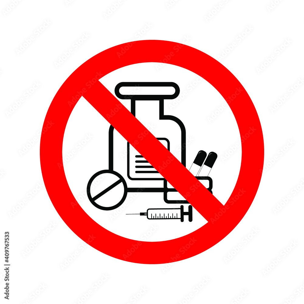 Vector symbol of prohibited drug sign sign. Editable and changeable ...