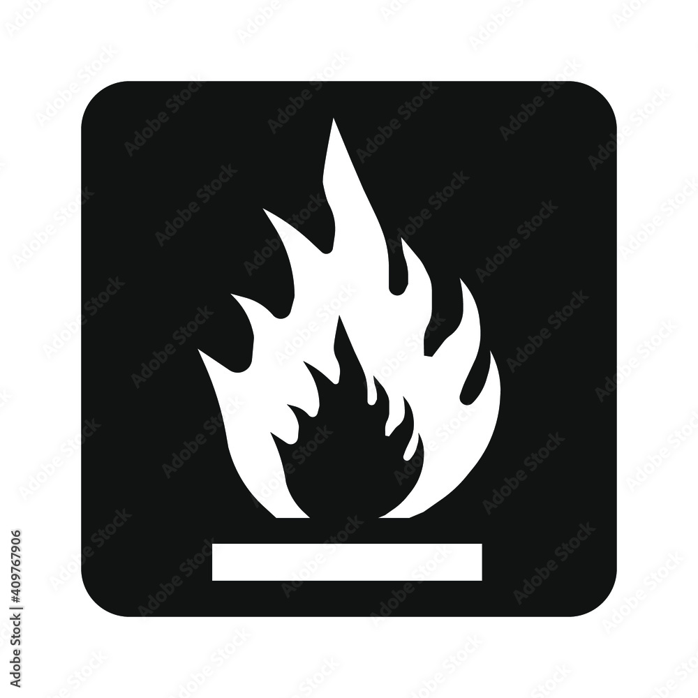 Flammable icon and vector graphics, vector illustration isolated on a ...