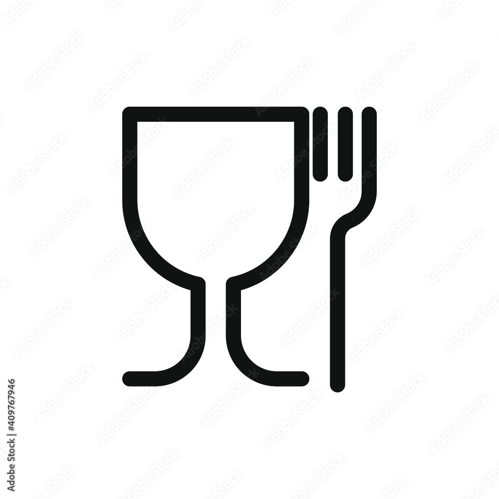 Food sign safe. International emblem on the packaging. Food safe symbol ...