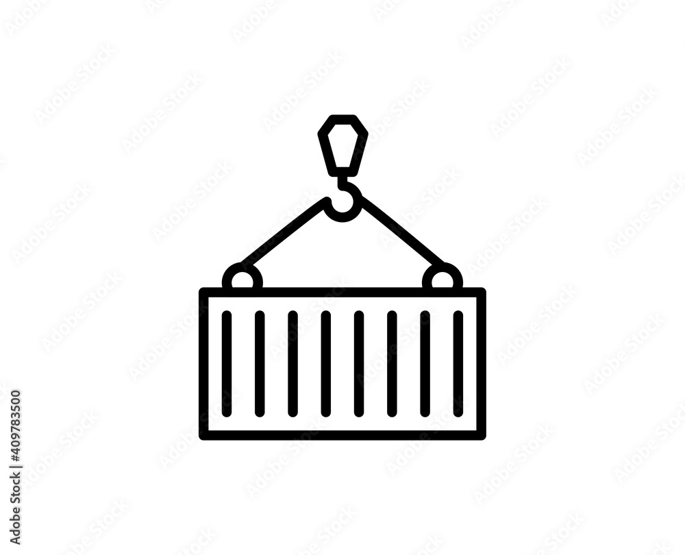 Line Container icon isolated on white background. Outline symbol for ...