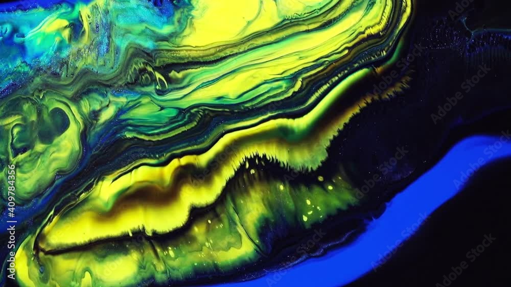 Fluid art painting footage, abstract acryl texture with flowing effect ...