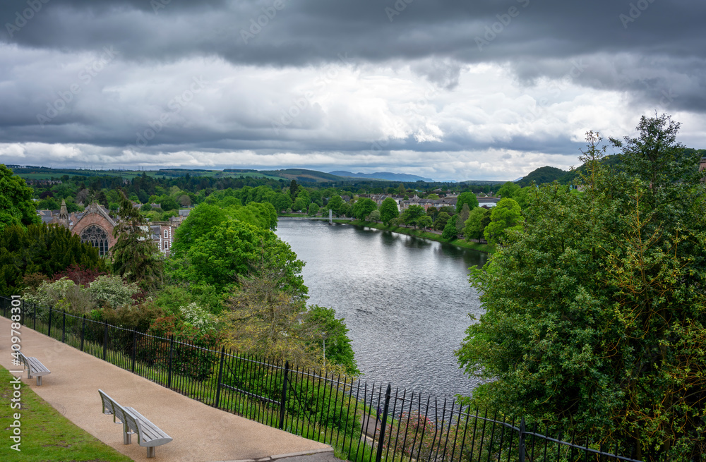 Beautiful scenery from Inverness Castle viewing Inverness cityscape and ...