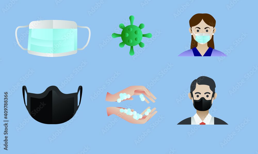 Pandemic Icon Set - Vector Illustration Stock Vector | Adobe Stock