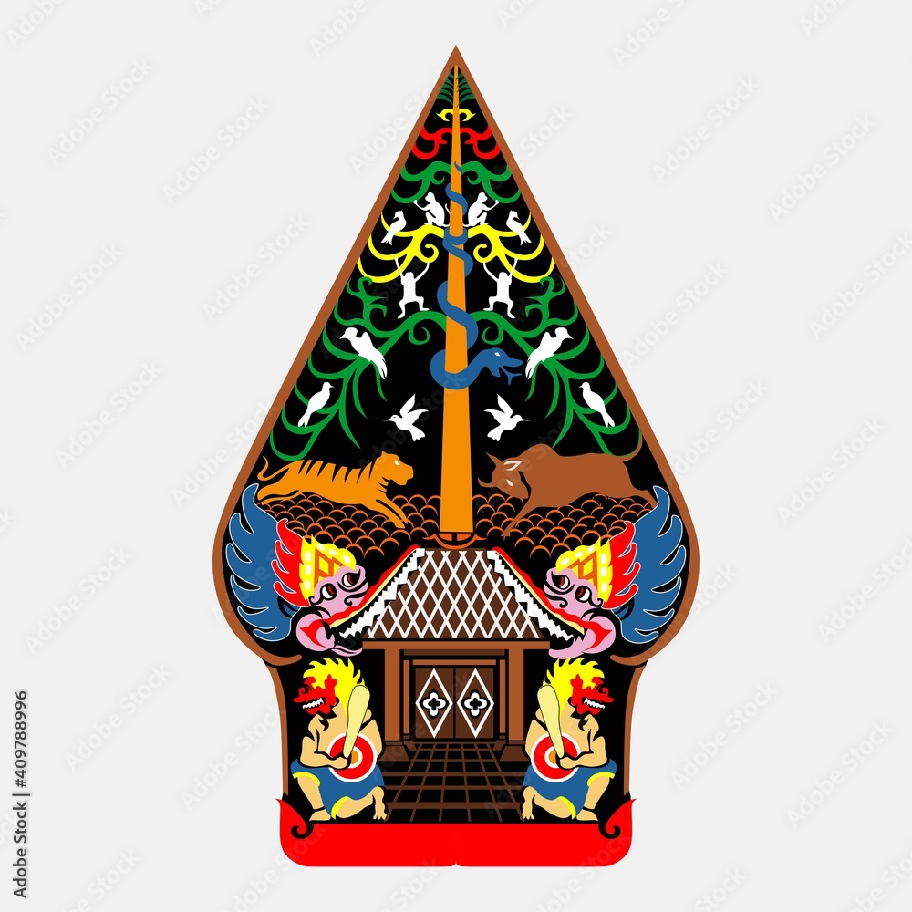 Obraz na płótnie The gunungan (Javanese "mountain"), also known as ...