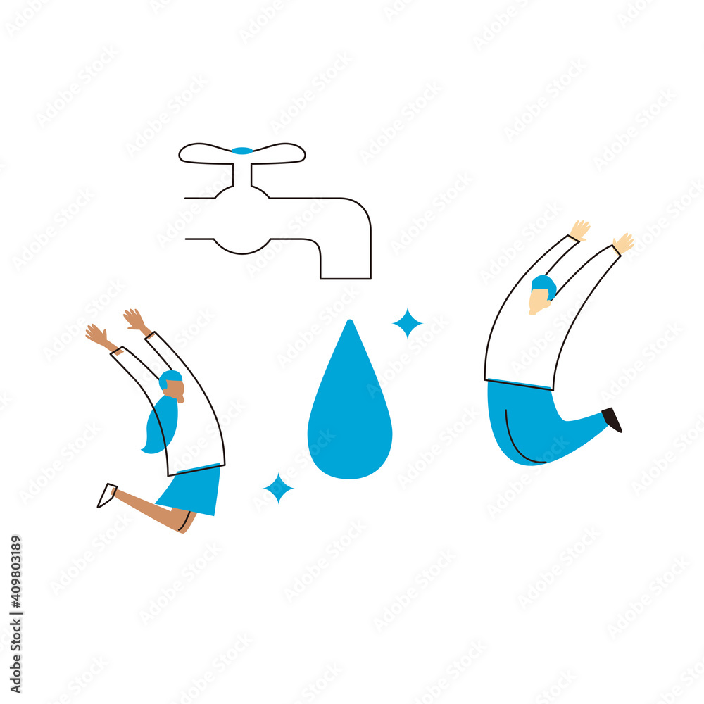 SDGs: Goal 6. Image illustration of 'CLEAN WATER AND SANITATION ...