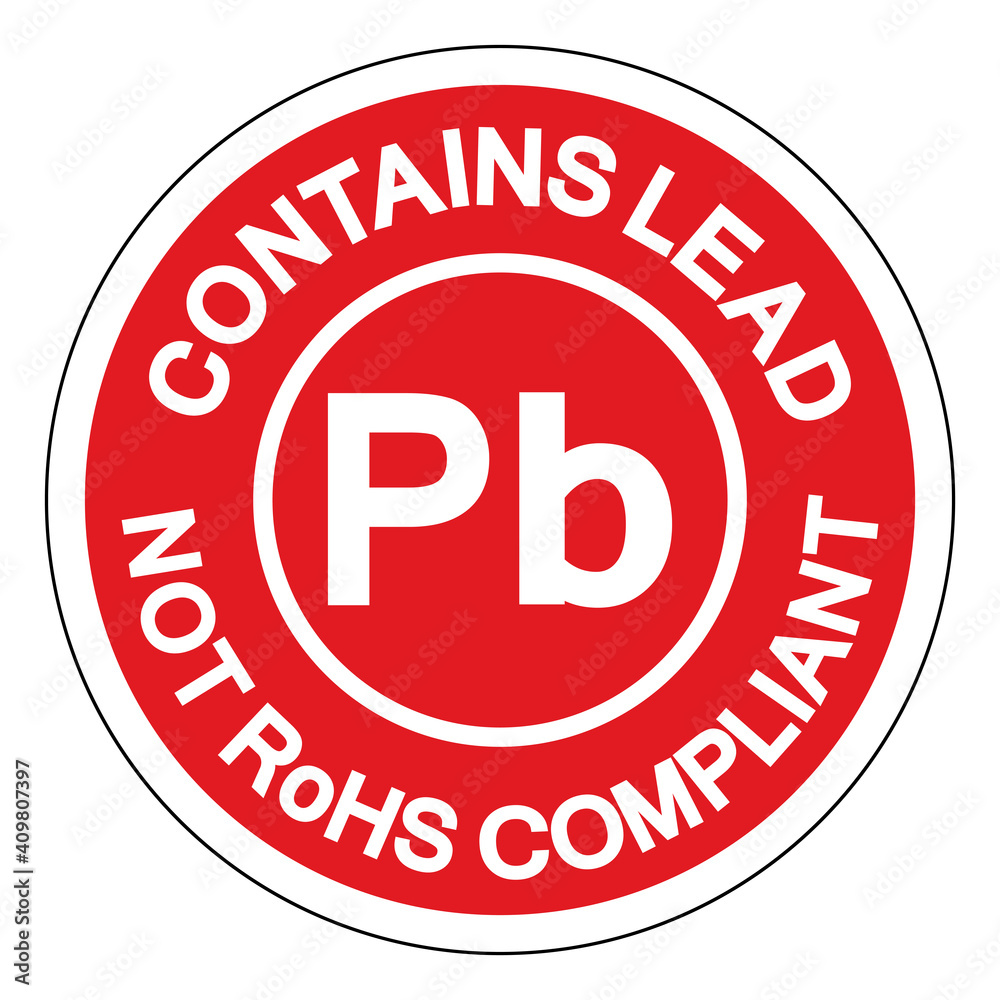 Contains Lead Pb Not Rohs Compliant Symbol Sign, Vector Illustration ...