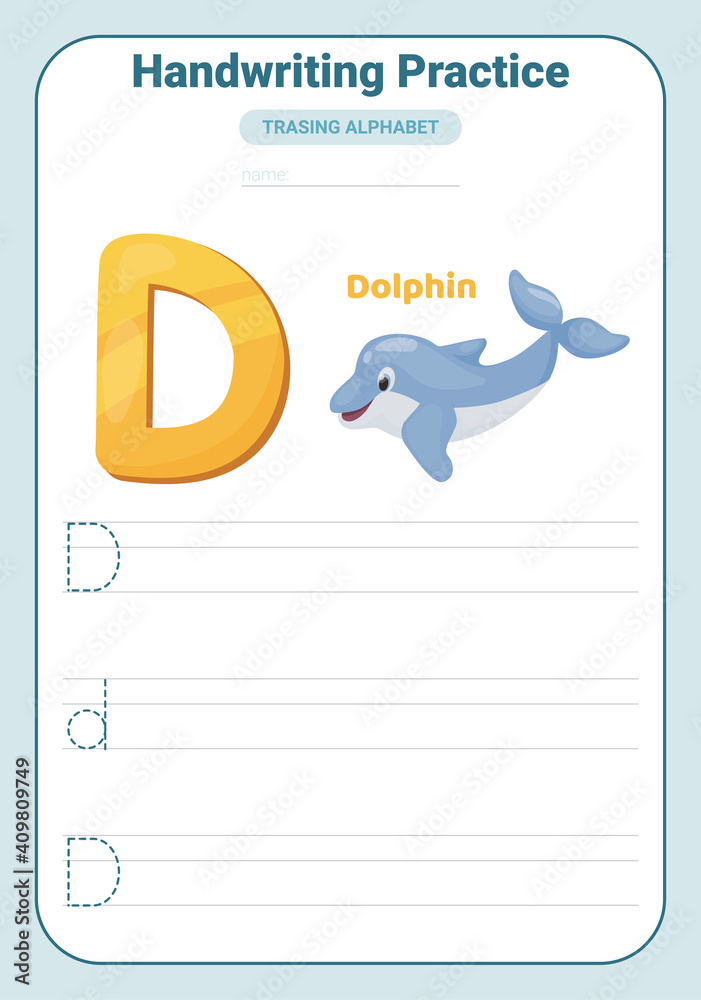 Alphabet tracing practice Letter D. Tracing practice worksheet ...