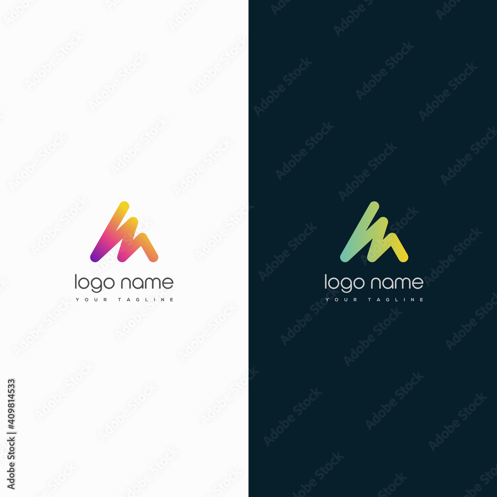 mountain sunrise and sunset icon symbol logo design concept Stock ...