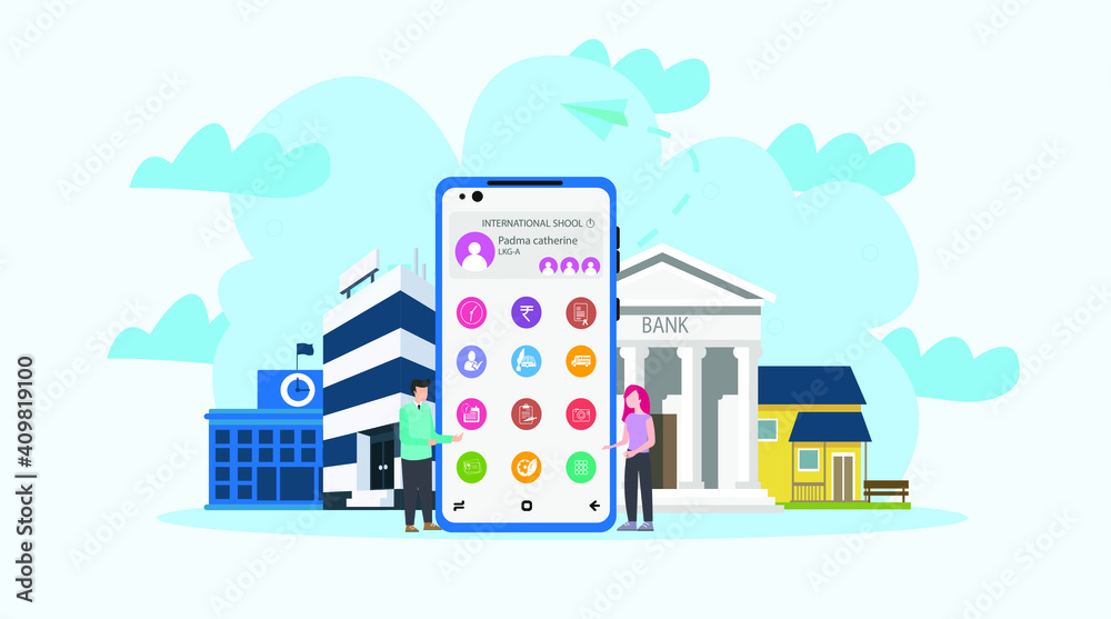 all in one mobile app vector Stock Vector | Adobe Stock