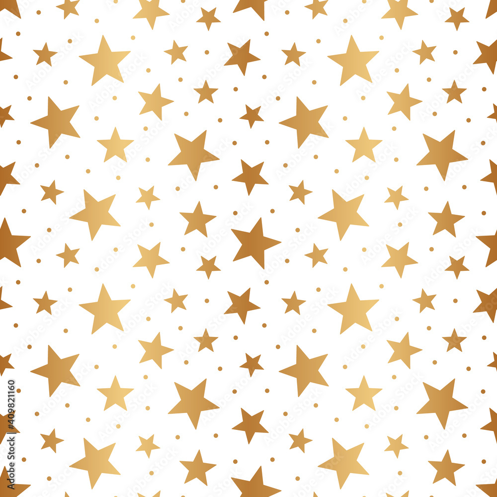 Star gold seamless pattern. Background golden stars. Scatter glitter ...