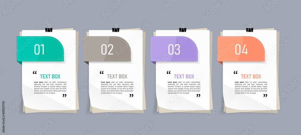 Text box design with note papers. Stock Vector | Adobe Stock