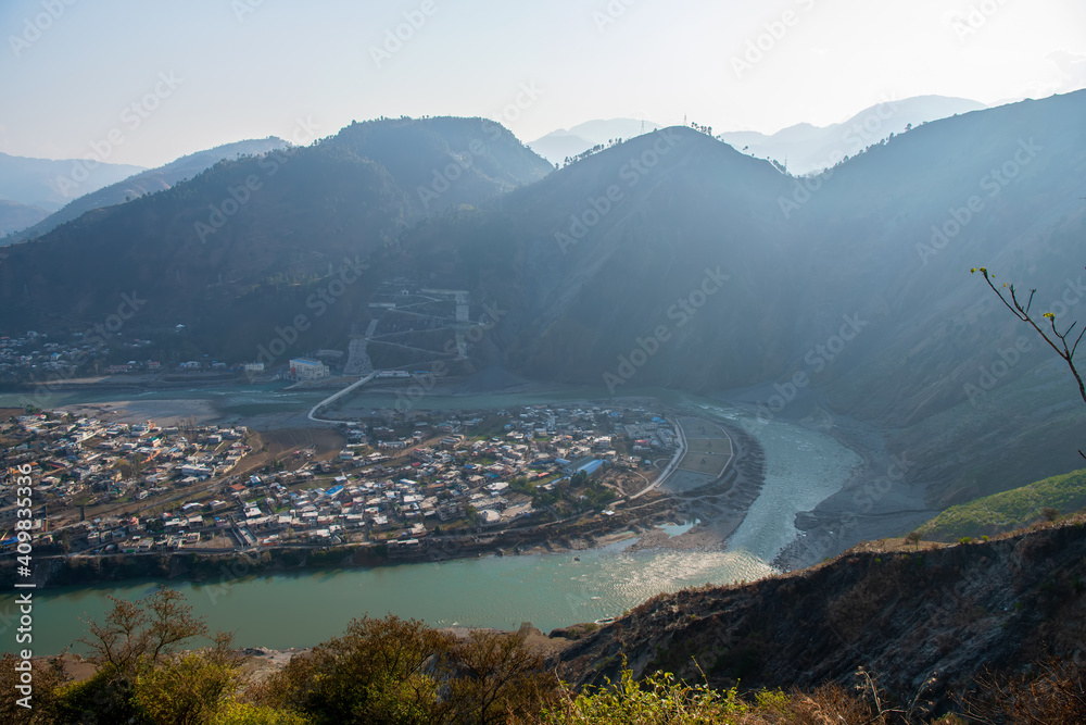 Naluchi Bridge over Kohala River Azad Kashmir Stock Photo | Adobe Stock