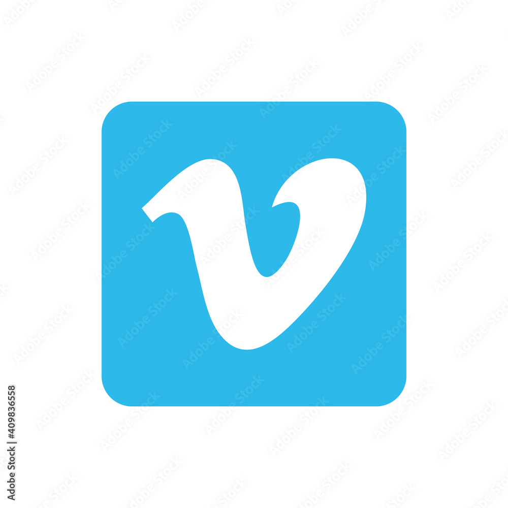 Vimeo video player icon logo. Editorial illustration. Vinnitsia, Ukraine, 01.02.2021 Stock ...