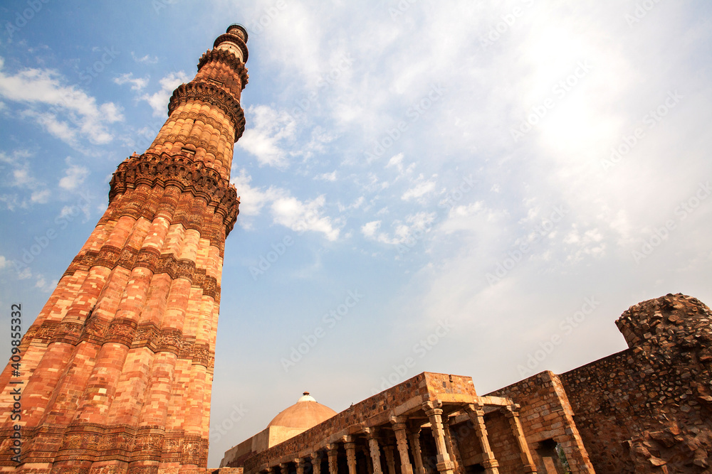 Qutub Minar, is red sandstone Tower is 73 metres high and 2nd tallest ...