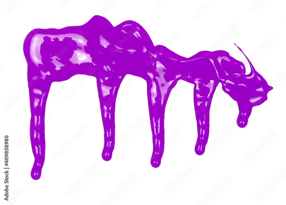 Purple paint spill isolated on white background, top view Stock Photo ...