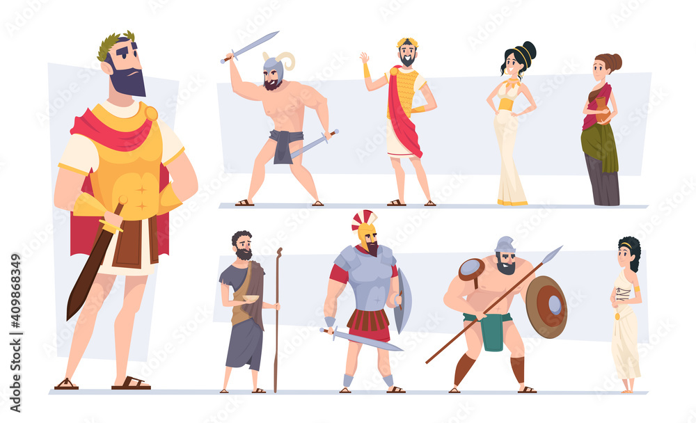 Ancient rome. Authentic clothes of rome traditional citizens medieval ...