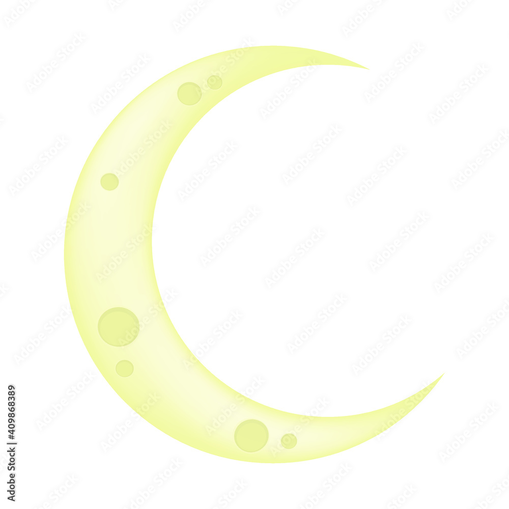 Weather Lunar Phase Emoji Symbol. Moon Night Waxing Crescent Symbol ...