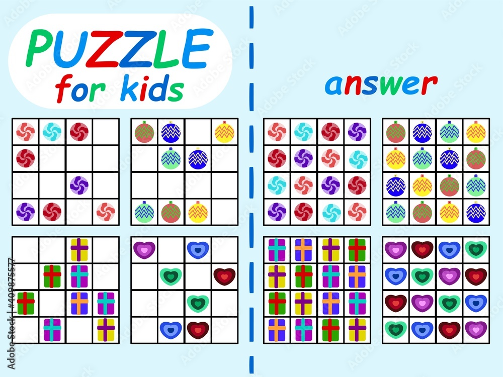 Sudoku puzzle for kids stock vector illustration. Simple sudoku puzzles ... Sudoku puzzle for kids stock vector illustration. Simple sudoku puzzles ...