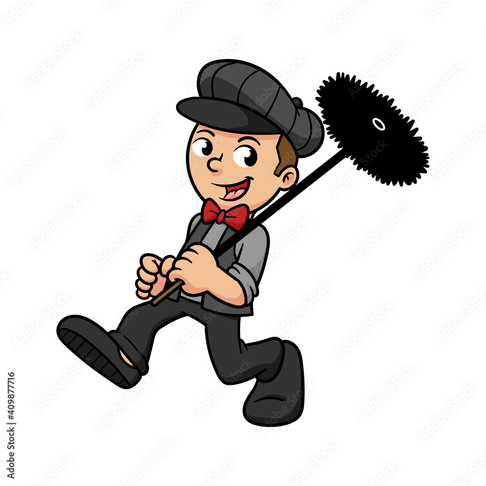 Cartoon Chimney Sweep Character Illustration Stock Vector | Adobe Stock