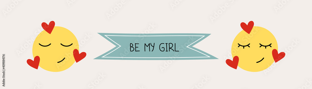 Love emoji. Set of colorful hand drawn love emoticons. Stock Vector ...