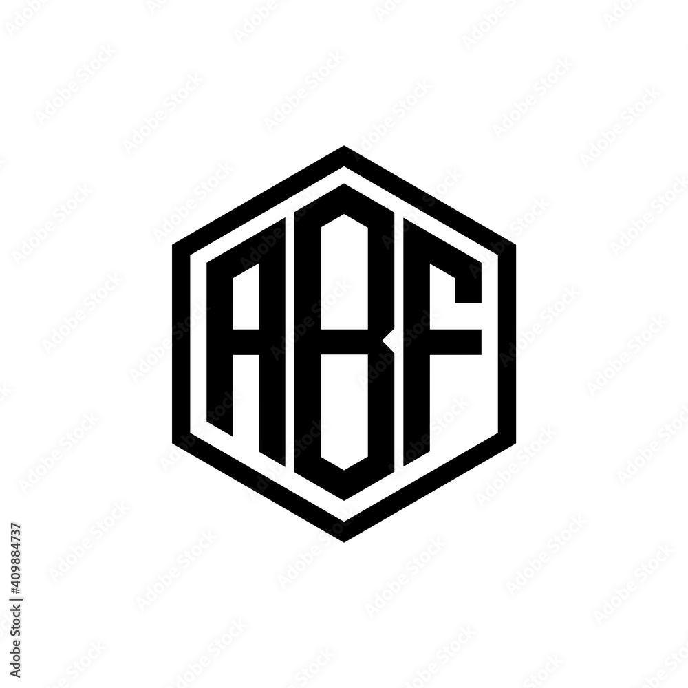 Initial letter ABF hexagon monogram cool simple modern logo concept ...