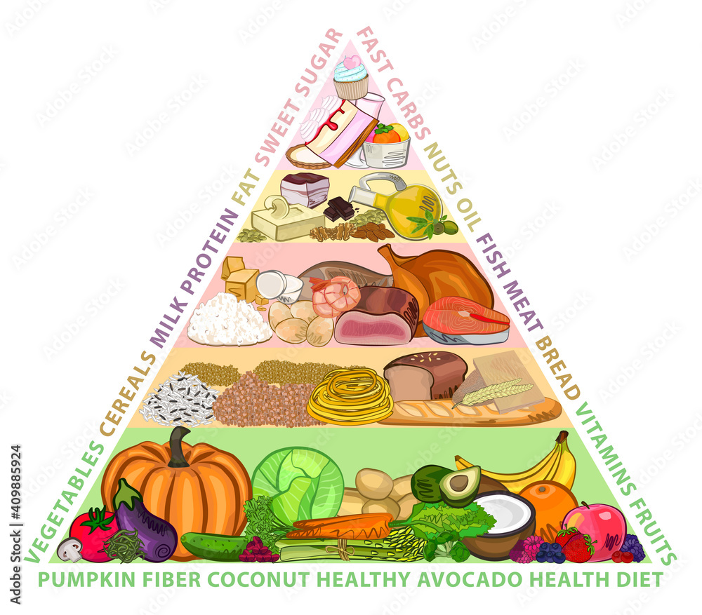 Food pyramid Stock Vector | Adobe Stock