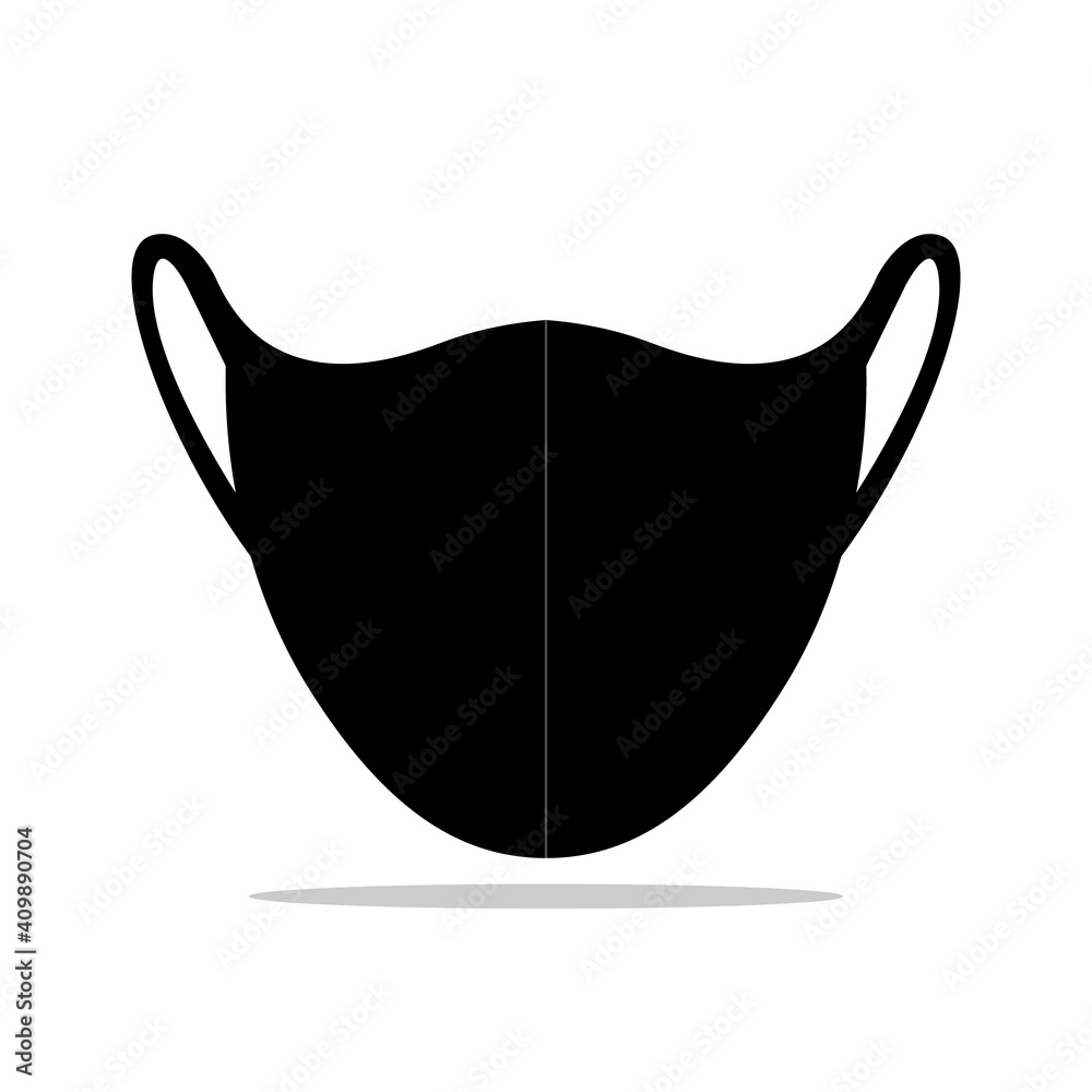 Facemask vector mockup icon. Black face mask ppe anti dust mask shape ...
