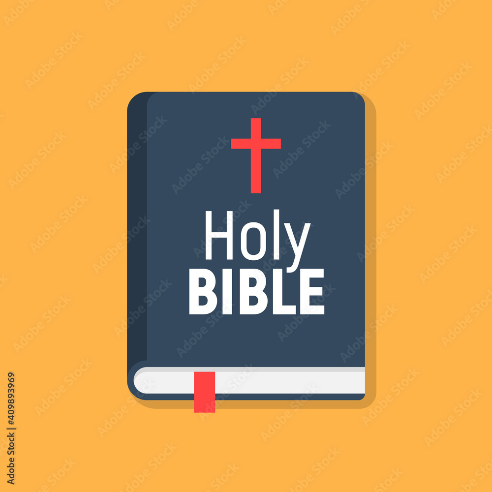 Holy Bible vector logo icon. Church bible isolated book design flat ...