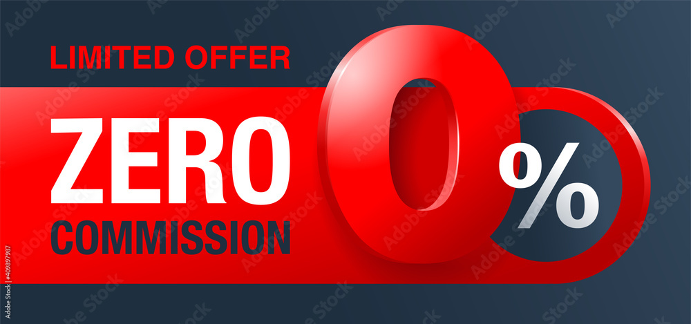 zero commission special offer template Stock Vector | Adobe Stock