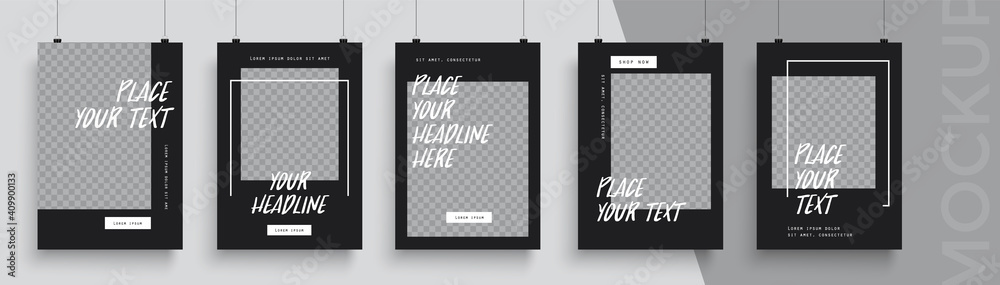 Set of Editable poster template. Can be used for poster, brochure ...