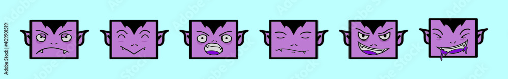 set of dracula cartoon design template with various models. vector ...