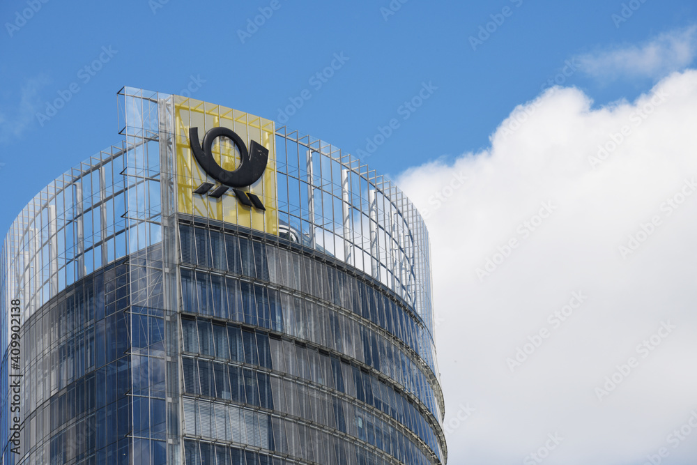 Bonn, North Rhine-Westphalia / Germany - May 14, 2019: DHL sign at the ...