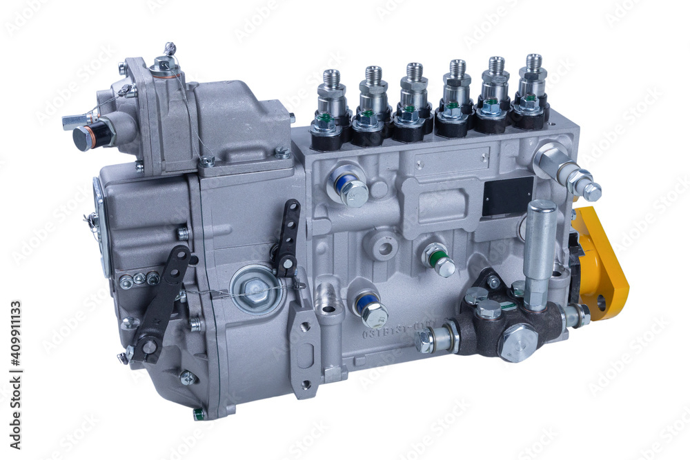 Fuel pump of a high pressure the diesel on a white background Stock ...