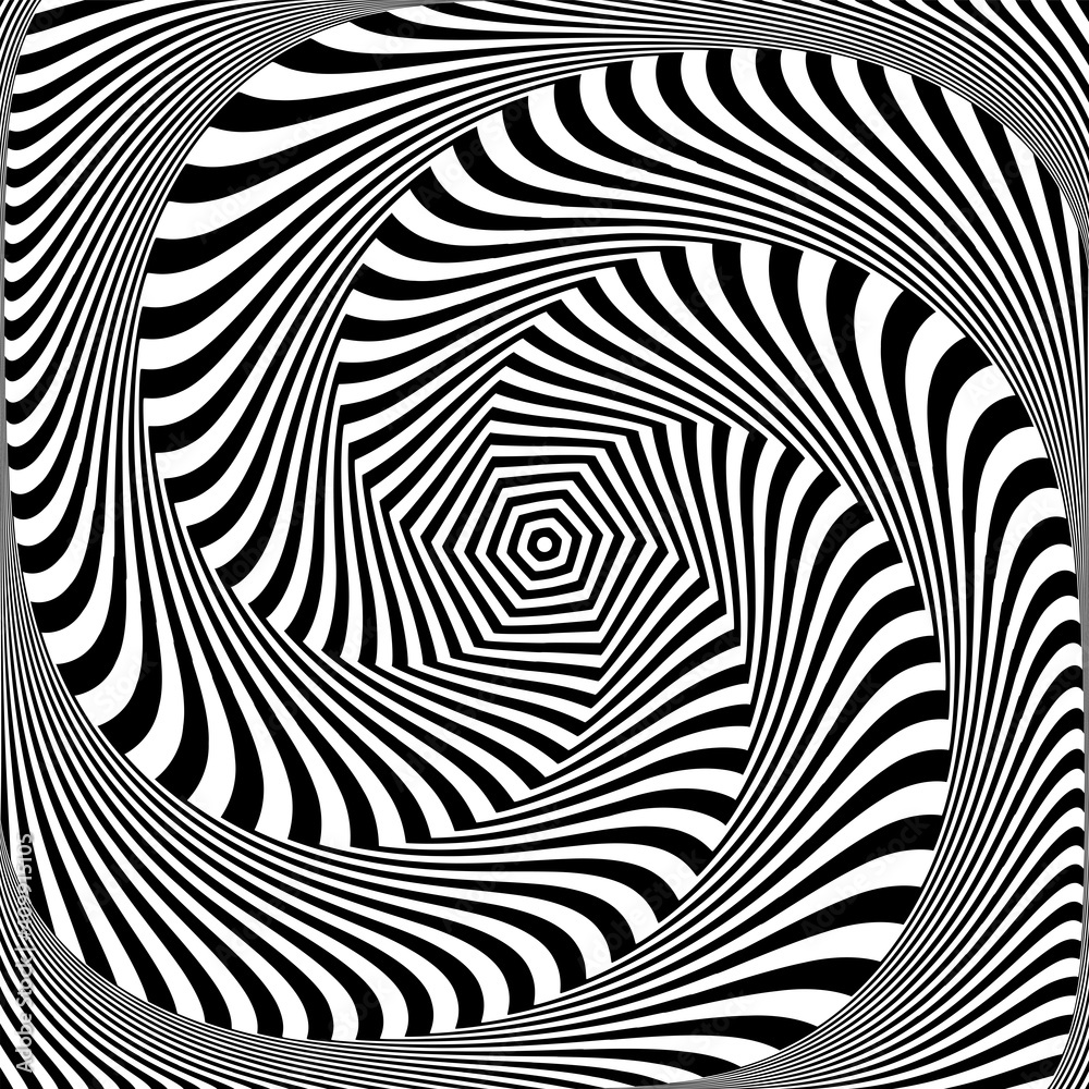 Vortex circular rotation movement illusion. Abstract op art design ...