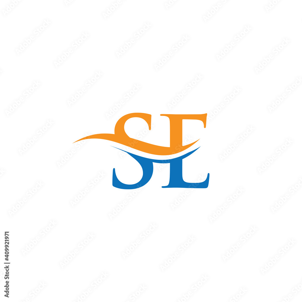 Modern letter SE logo design Vector. Initial linked letter SE logo ...