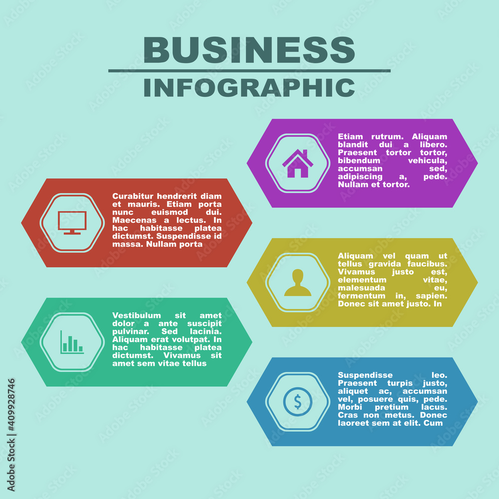 Business data visualization. Process chart. Abstract elements of graph ...