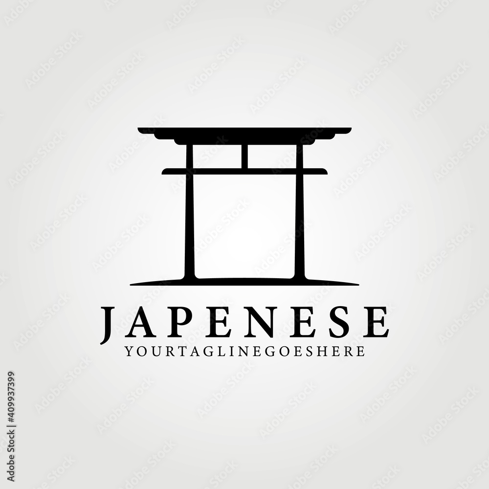 vintage japanese icon logo vector illustration , simple creative design ...