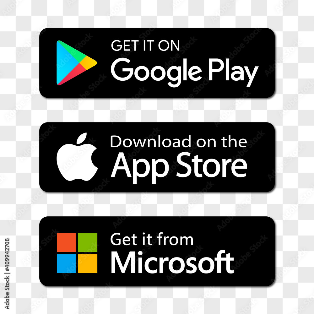 App store badges. Vector collection set Stock Vector | Adobe Stock