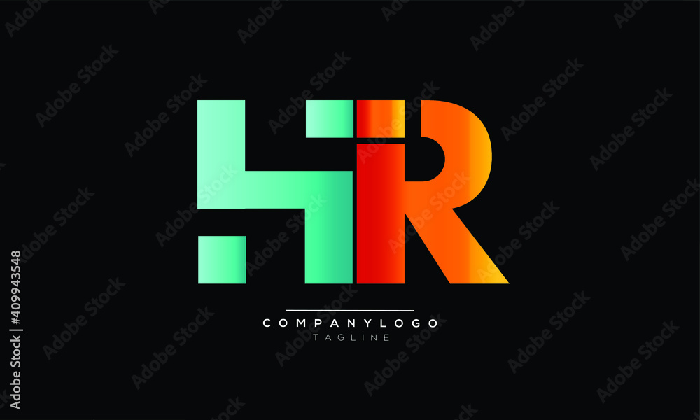 HR icon monogram letter text alphabet logo design Stock Vector | Adobe ...