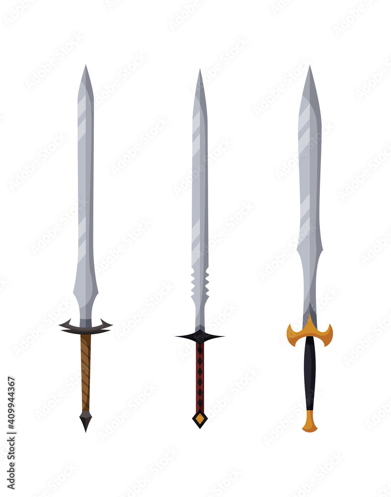 Medieval weapon collection. Ancient weaponry, war and heraldry concept ...