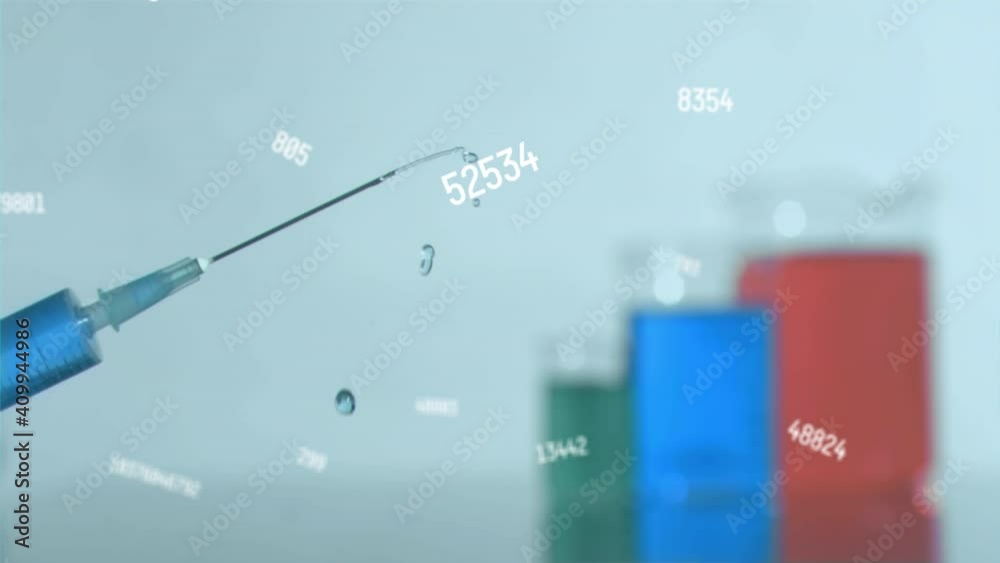 Vidéo Stock Animation of numbers changing over syringe needle with ...