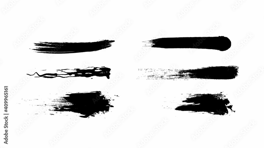 Dry brush ink wash technique. Vector watercolor illustration. Brush ...