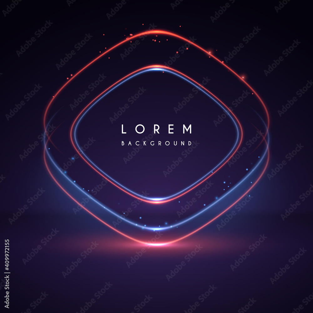 Neon light frame background with sparks Stock Vector | Adobe Stock