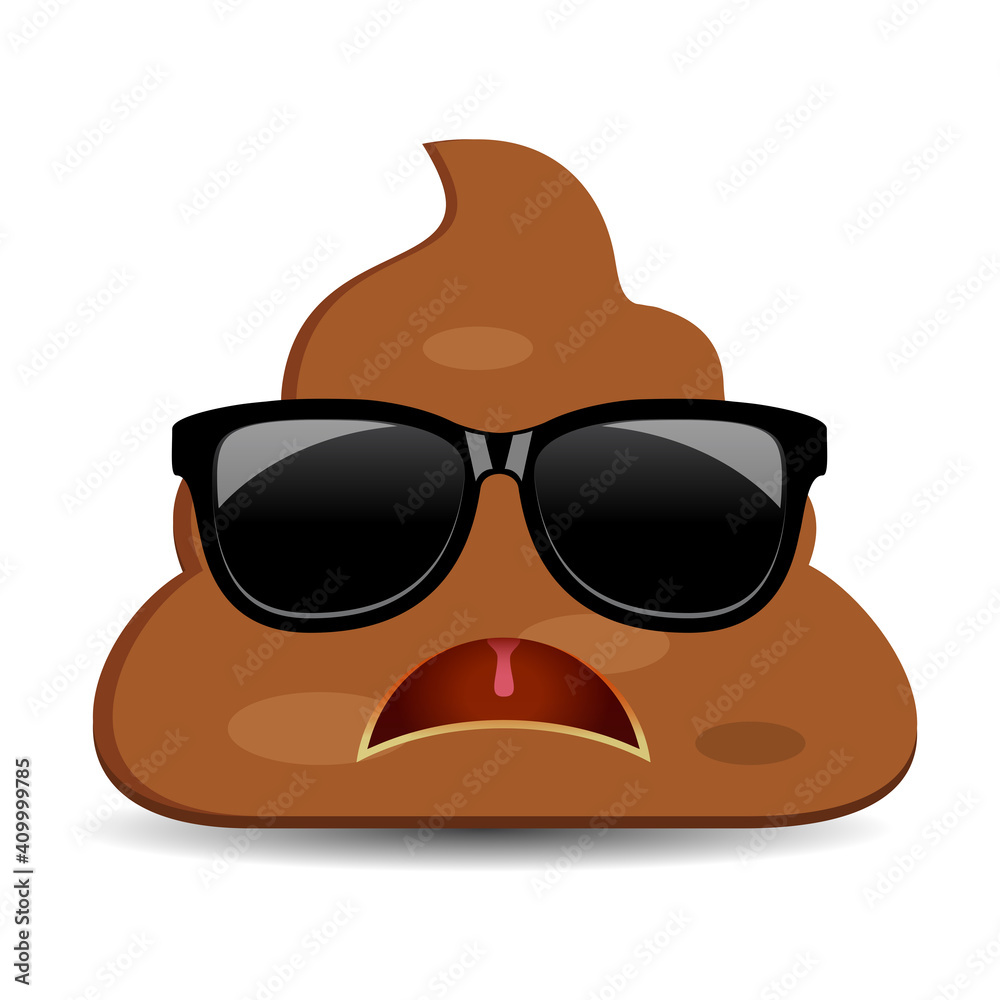 Sad angry poo emoji, vector funny cartoon Stock Vector | Adobe Stock
