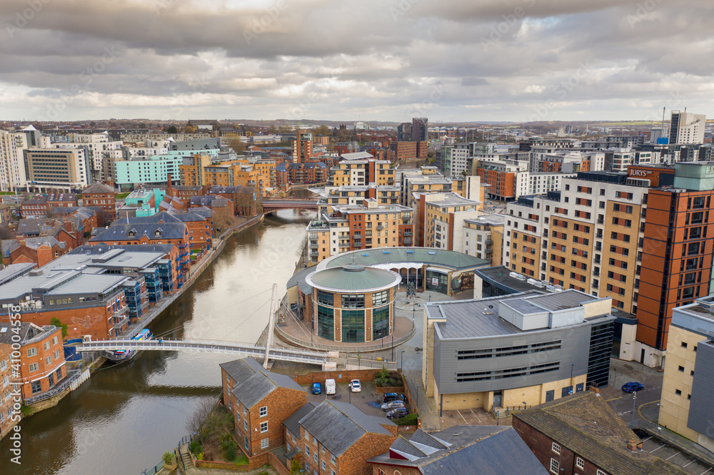 Aerial photo of the area in the Leeds City Centre known as Brewery ...