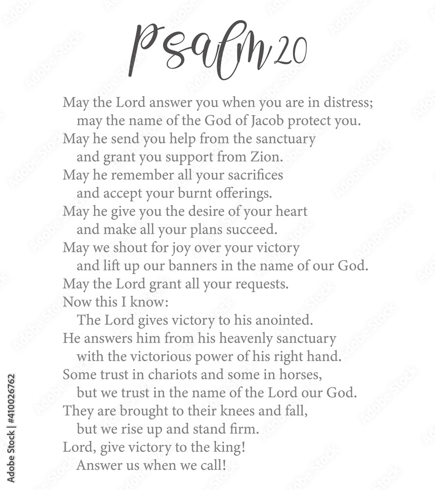 Psalm 20 bible verse poster artwork, Christian scripture wall art print ...
