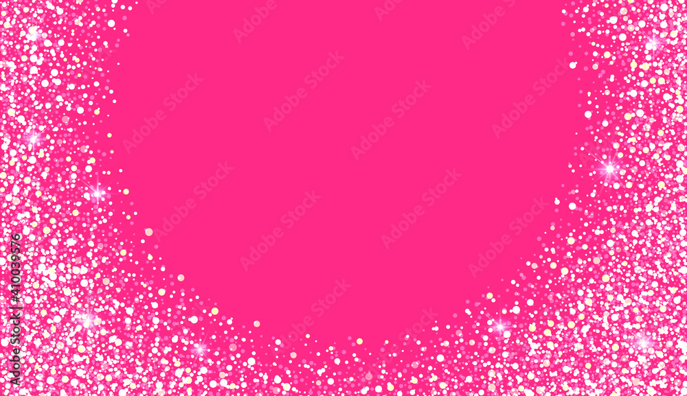 Pink background with glitter sparkle. Shiny glitter confetti on pink ...