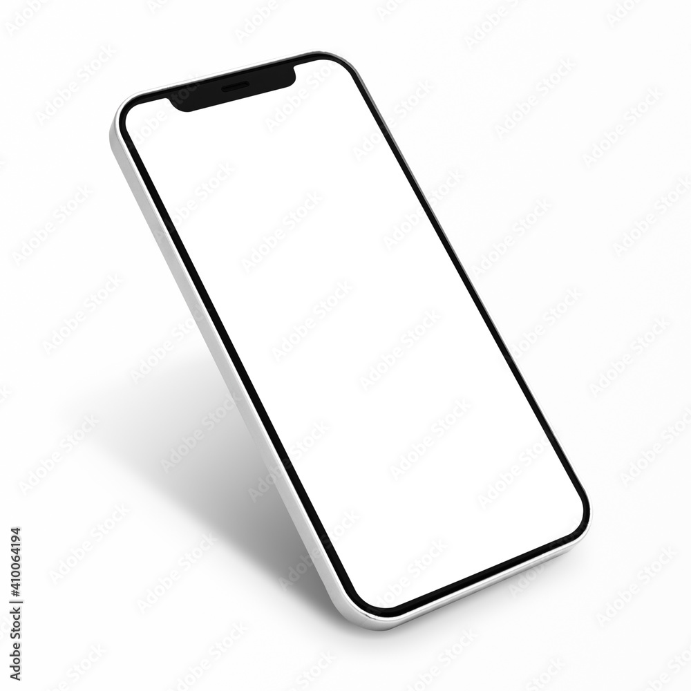 Smartphone with blank white screen innovative future technology Stock ...